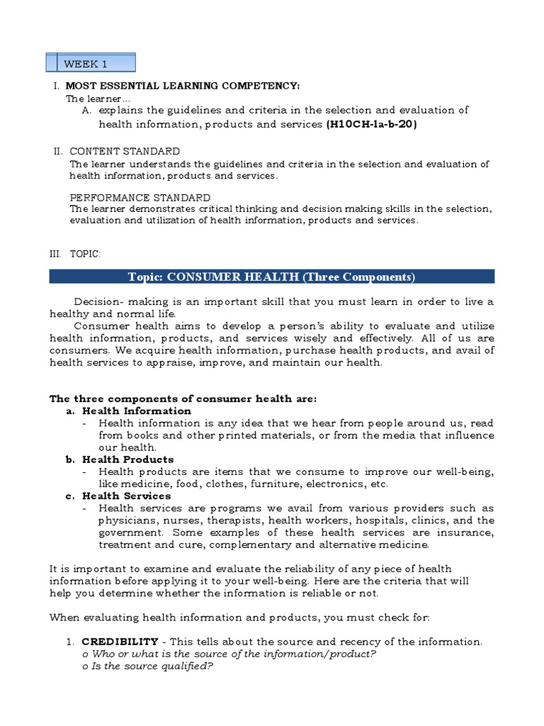 Evaluating Health Information, Products, and Services: Guidelines for ...