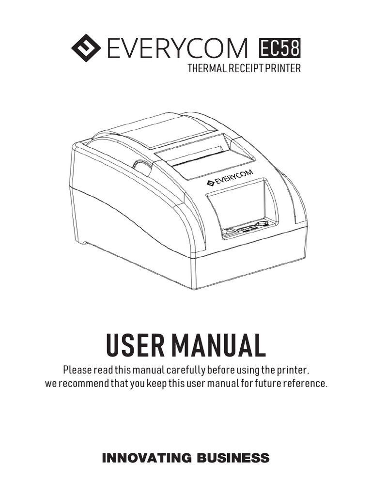 Everycom EC58 Thermal Printer User Manual | PDF | Printer (Computing) | Bluetooth