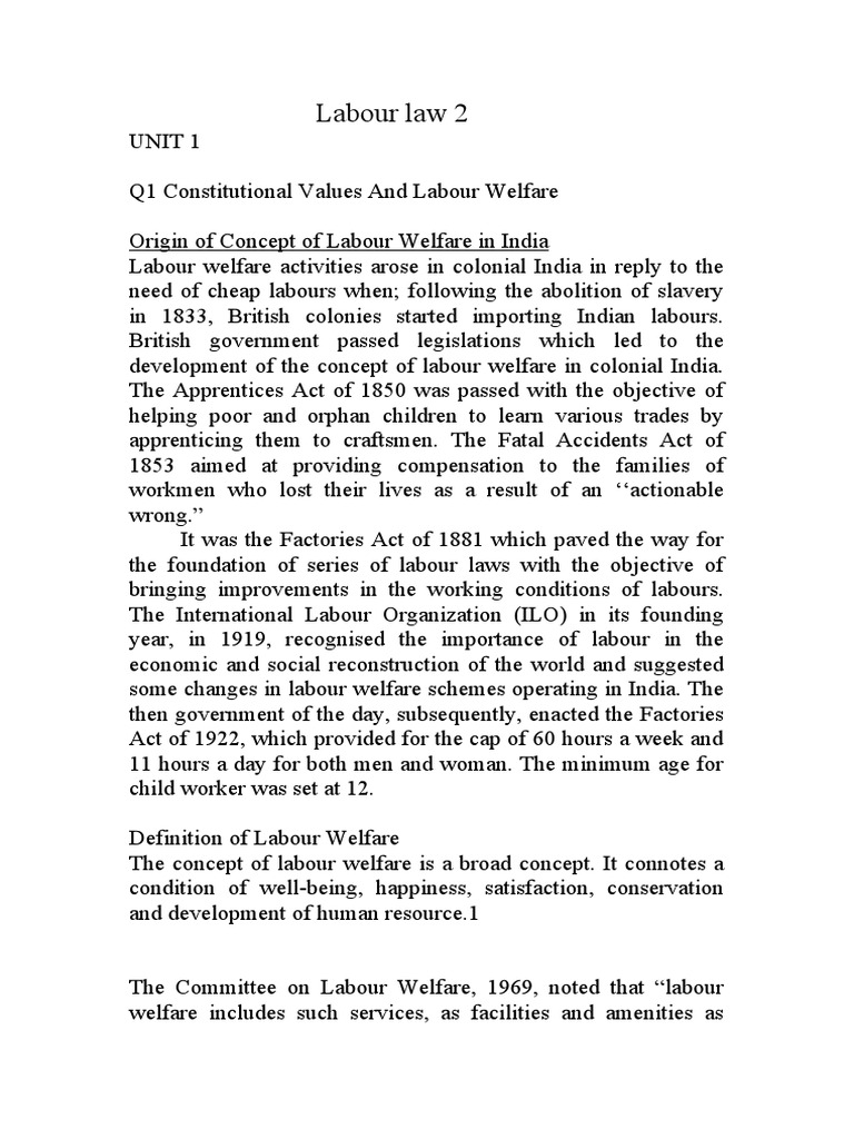 Labour Law 2 Word Document | PDF | Labour Law | Equal Pay For Equal Work