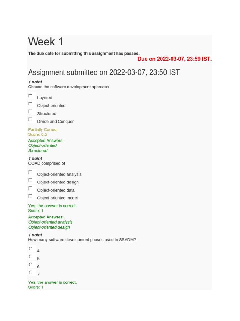 Object Oriented Analysis And Design Quiz Pdf Use Case Class Computer Programming
