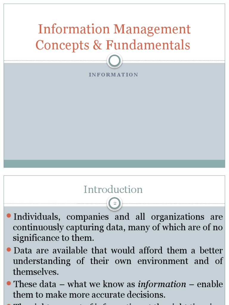 01 Information Management Concepts | PDF | Information | Data