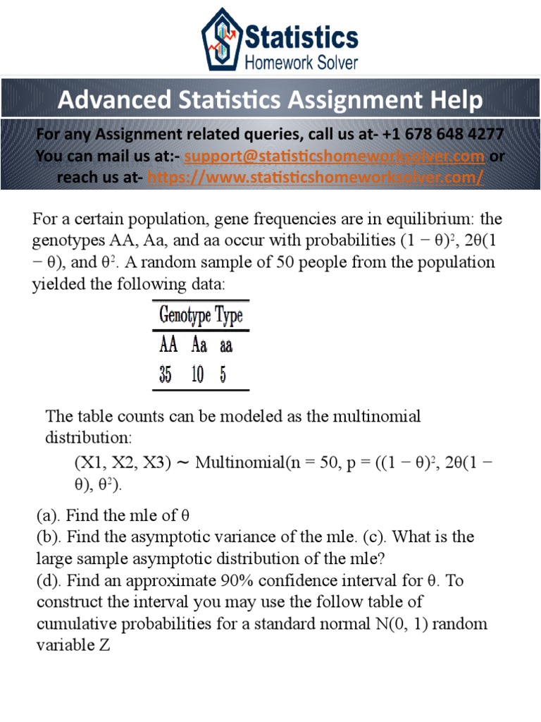 Advanced Statistics Assignment Help | PDF | Probability Distribution ...