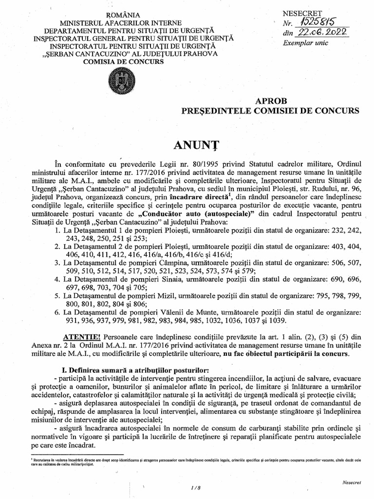 Anunt Angajare Conducatori Auto | PDF