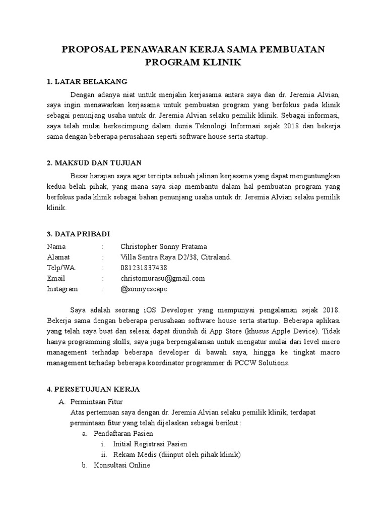 Contoh Proposal Penawaran Kerja Sama | PDF