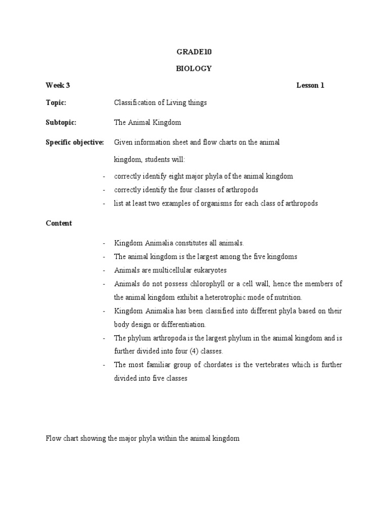 Classification of Animals | PDF | Biology | Taxa