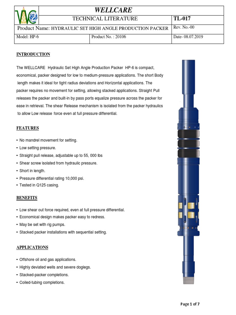 HP-6 Hydraulic Production Packer Guide | PDF | Mechanical Engineering ...