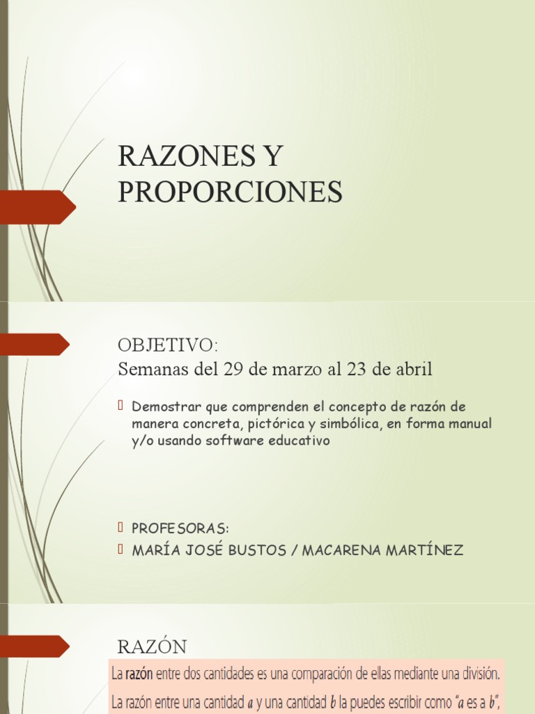 PPT Modulo 1 razones y proporciones septimo basico (1) | PDF | Matemáticas