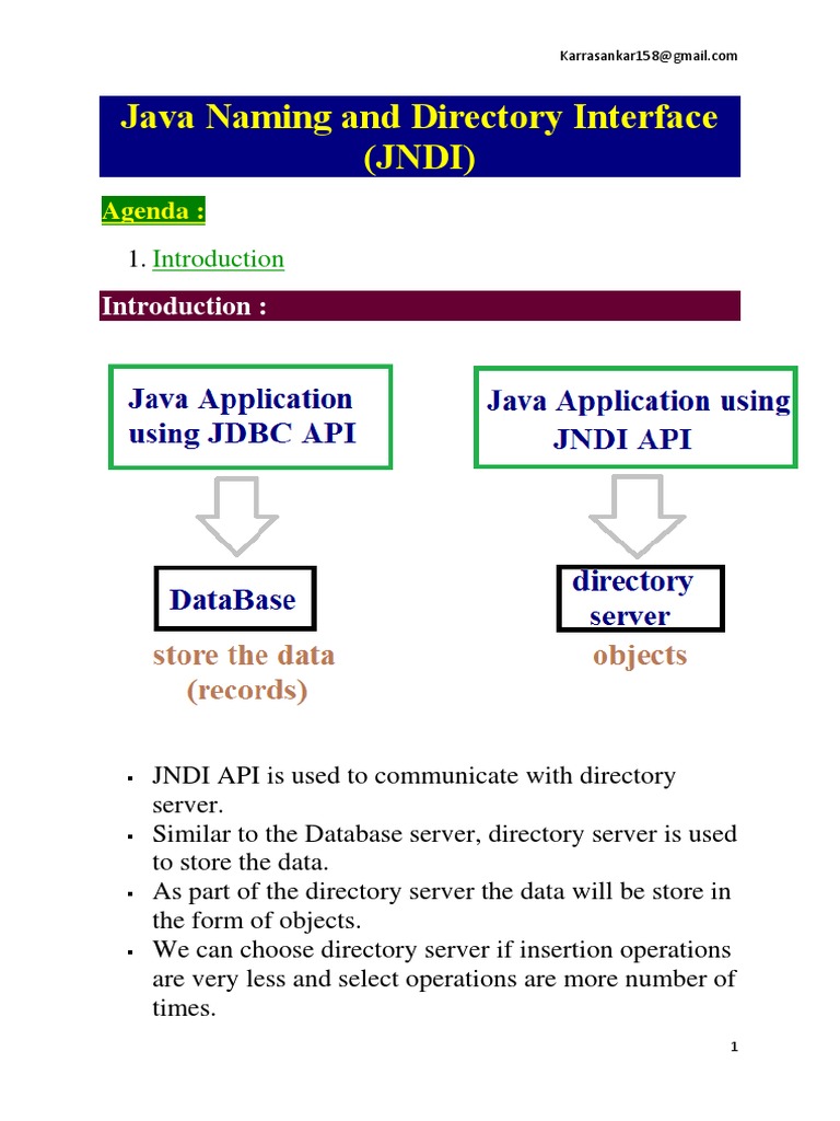 Java Naming and Directory Interface | PDF | Java (Programming Language) | Databases