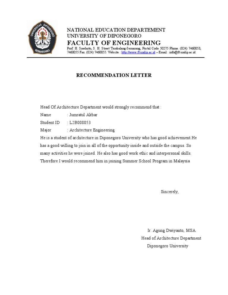 Recommendation Letter | PDF | Career & Growth | Business