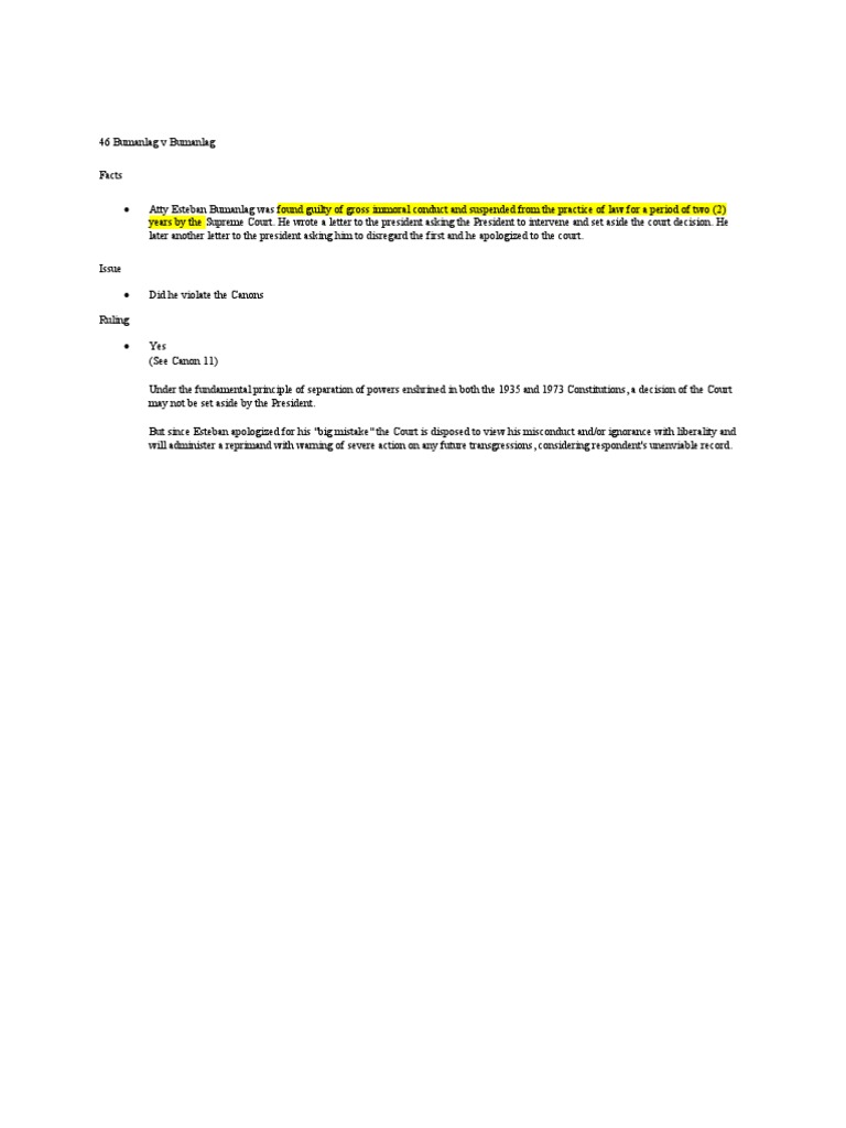 Bumanlag V Bumanlag Digest | PDF