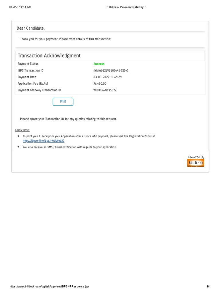 Rbi Exam Payment | PDF | Finance & Money Management | Law