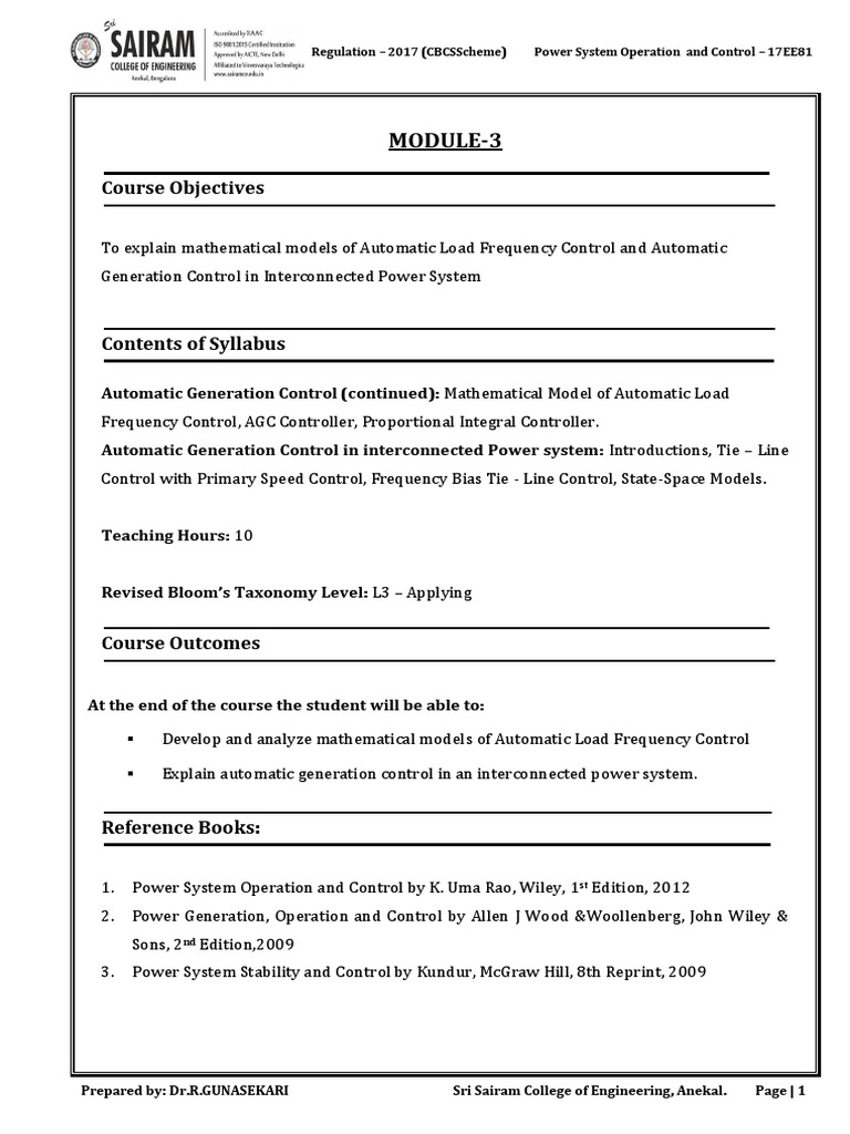 Lecture Notes - 17EE81 - Module-3 - AGC (Continued) & AGC in ...