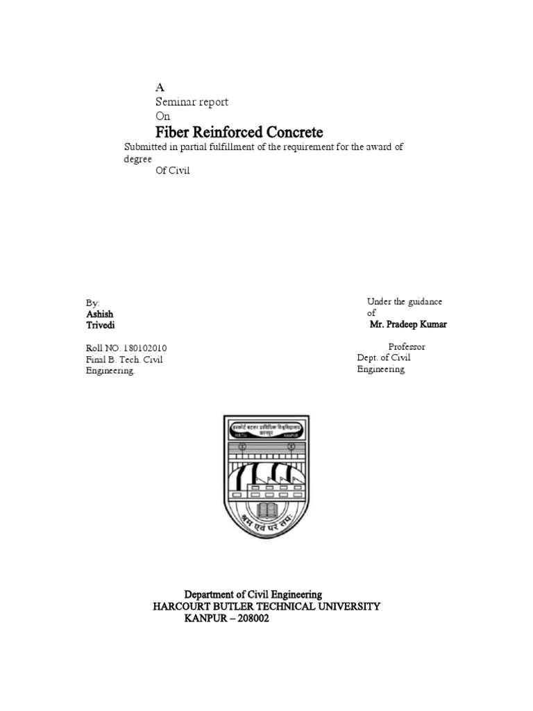 Civil Fiber Reinforced Concrete Report | PDF | Concrete | Reinforced ...