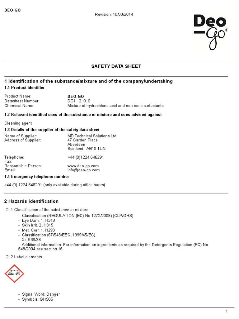 Deo Go | PDF | Firefighting | Dangerous Goods