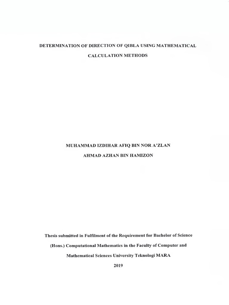 Determination of Direction OF Using Mathematical Calculation Methods ...