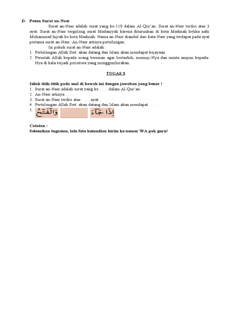 Materi PAI Kelas 3 Pel. 2 Bagian D | PDF