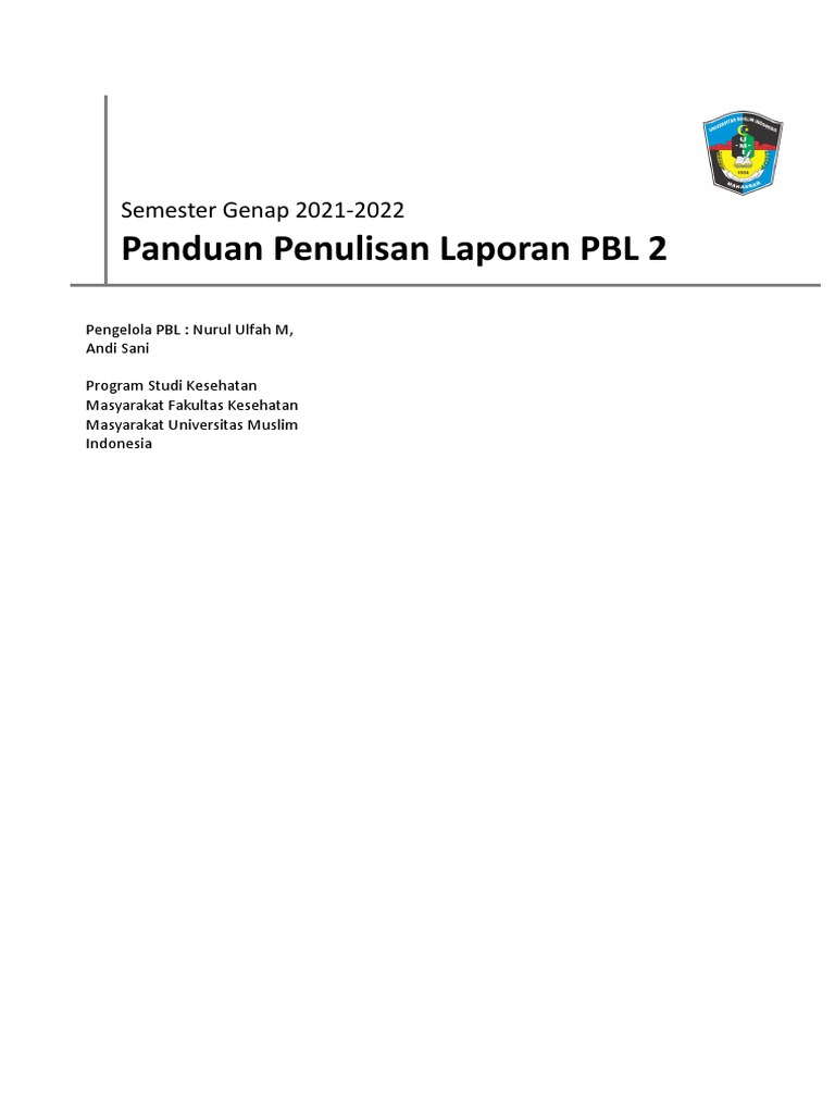 Panduan Penulisan Laporan PBL 2 | PDF | Karier & Perkembangan