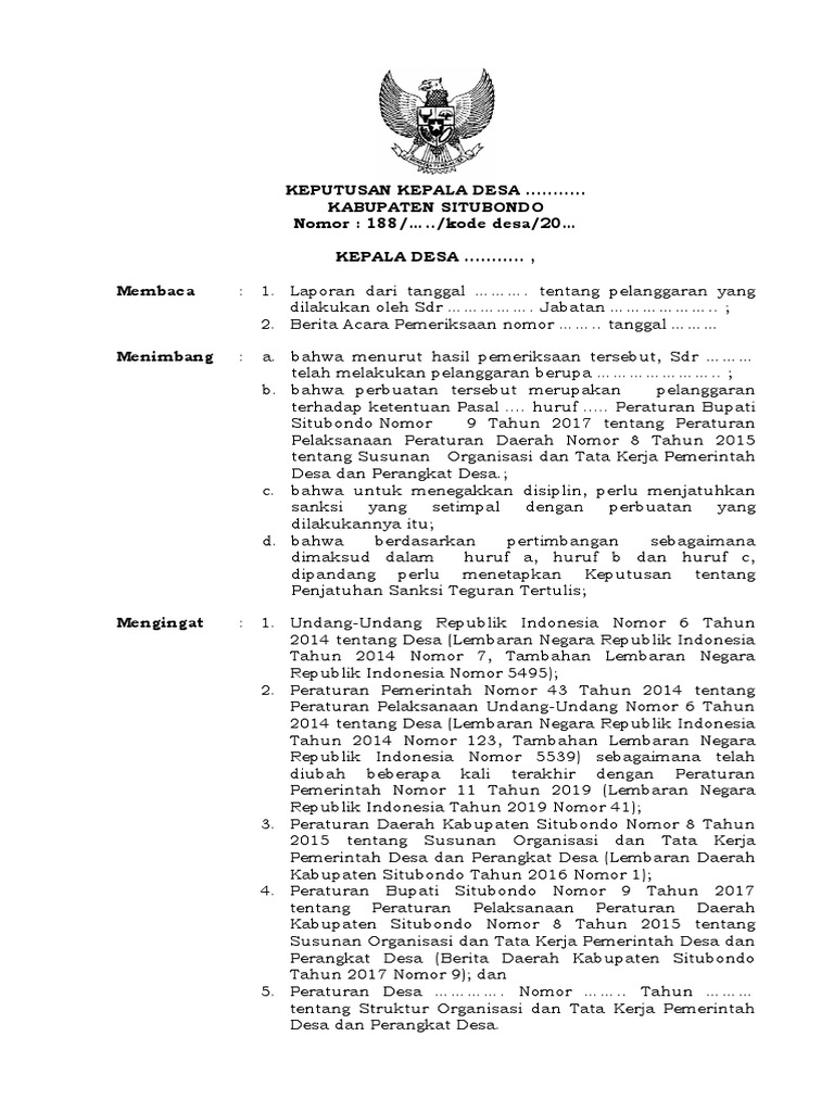 SK Teguran Tertulis | PDF