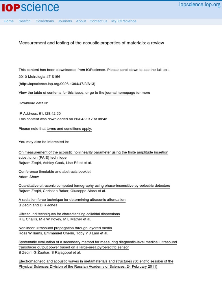 B. Zeqiri, W. Scholl - Measurement and Testing of The Acoustic ...