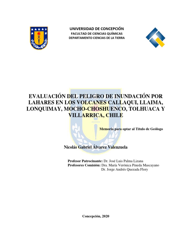 MEMORIA Nicolás Alvarez Valenzuela | PDF | Volcán | Tipos de erupciones ...
