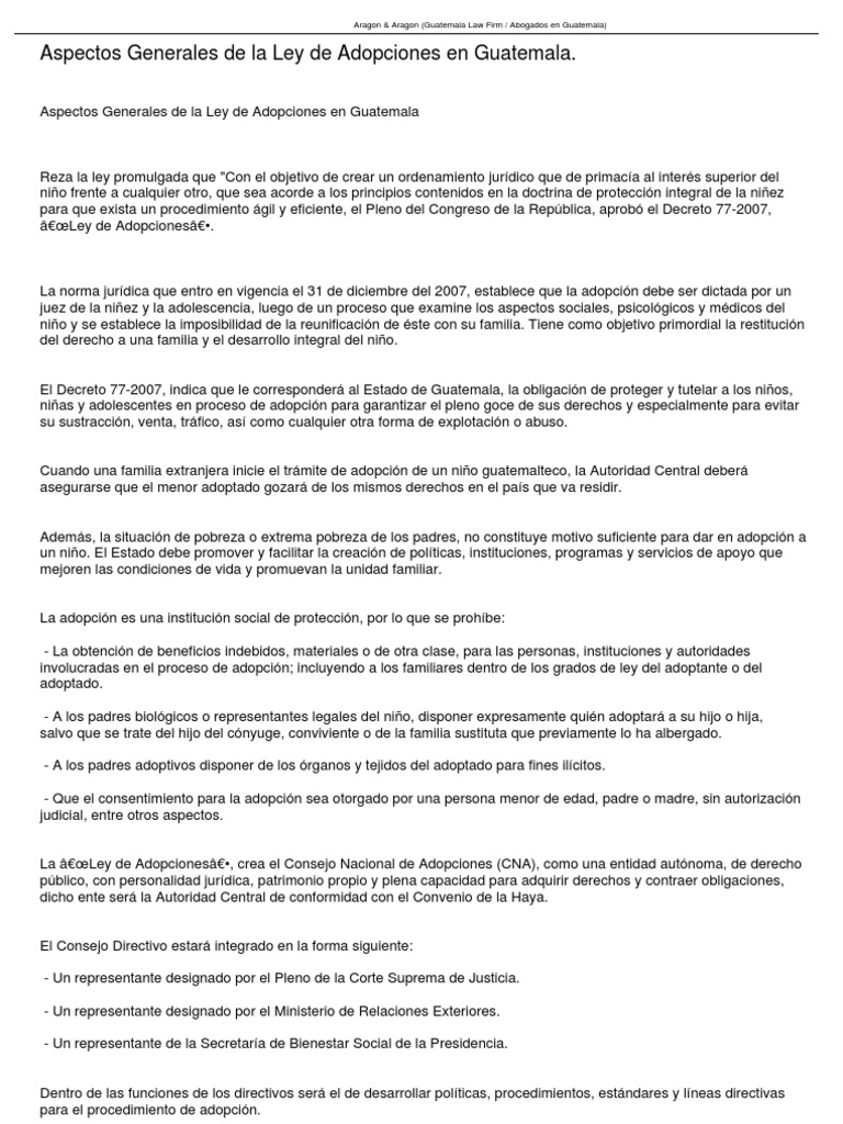Adopciones en Guatemala | PDF | Adopción | Guatemala