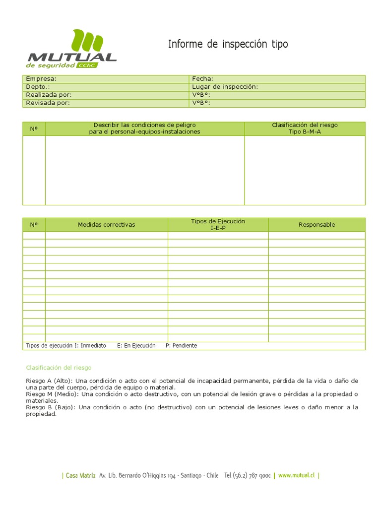 Informe de Inspección Tipo | PDF