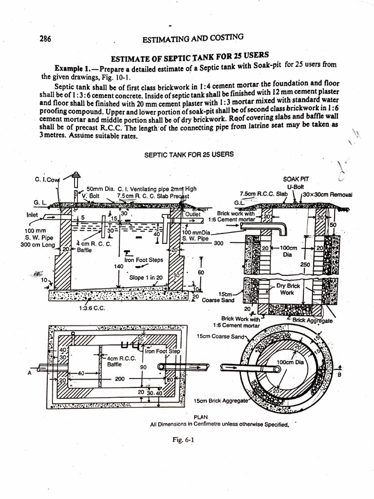 Septic Tank and Soak Pit Design Estimate | PDF | Mortar (Masonry ...