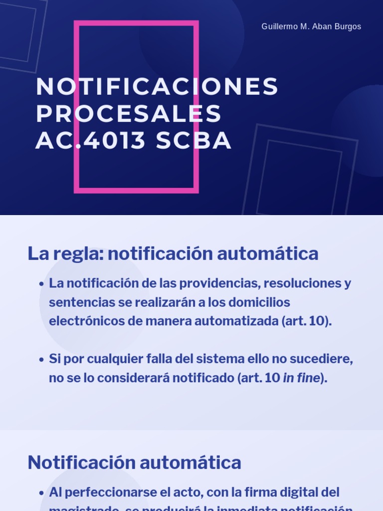 Notificaciones Procesales Segun Ac. 4013 | PDF | Justicia | Crimen y ...