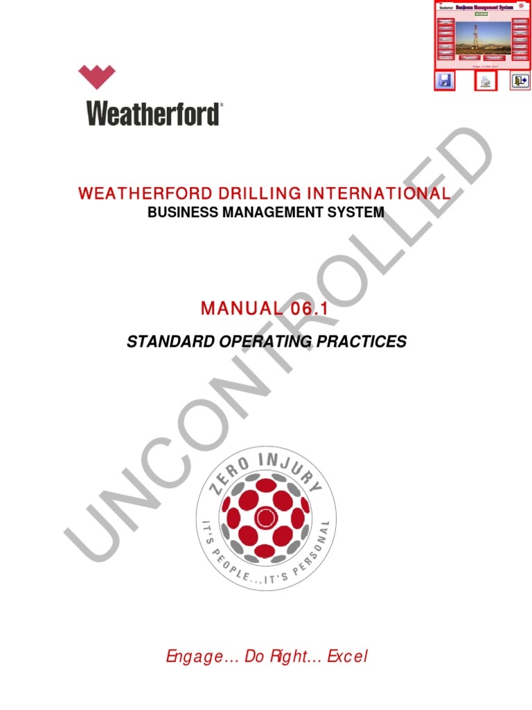 Weatherford Drilling SOP Manual 06.1 | PDF | Pump | Risk Assessment