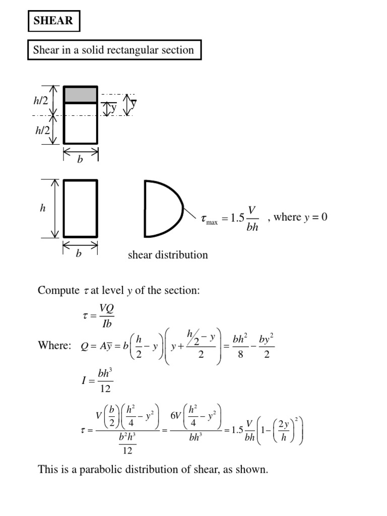 Shear in A Solid Rectangular Section | PDF | Mechanical Engineering ...