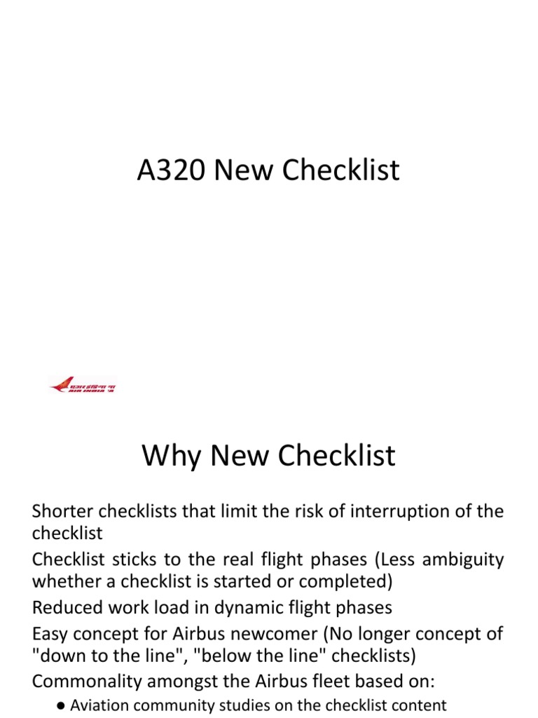 A320 Checklist Updates & Changes | PDF | Takeoff | Cockpit