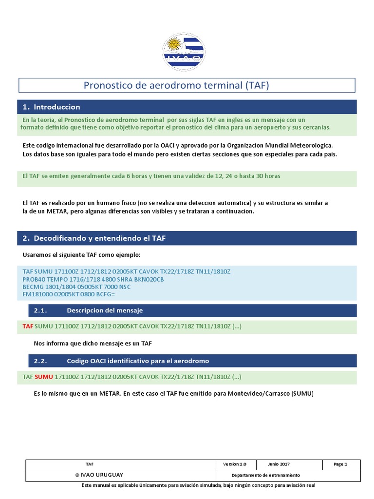 Taf Reporte Ivao | PDF | Meteorología | Aviación