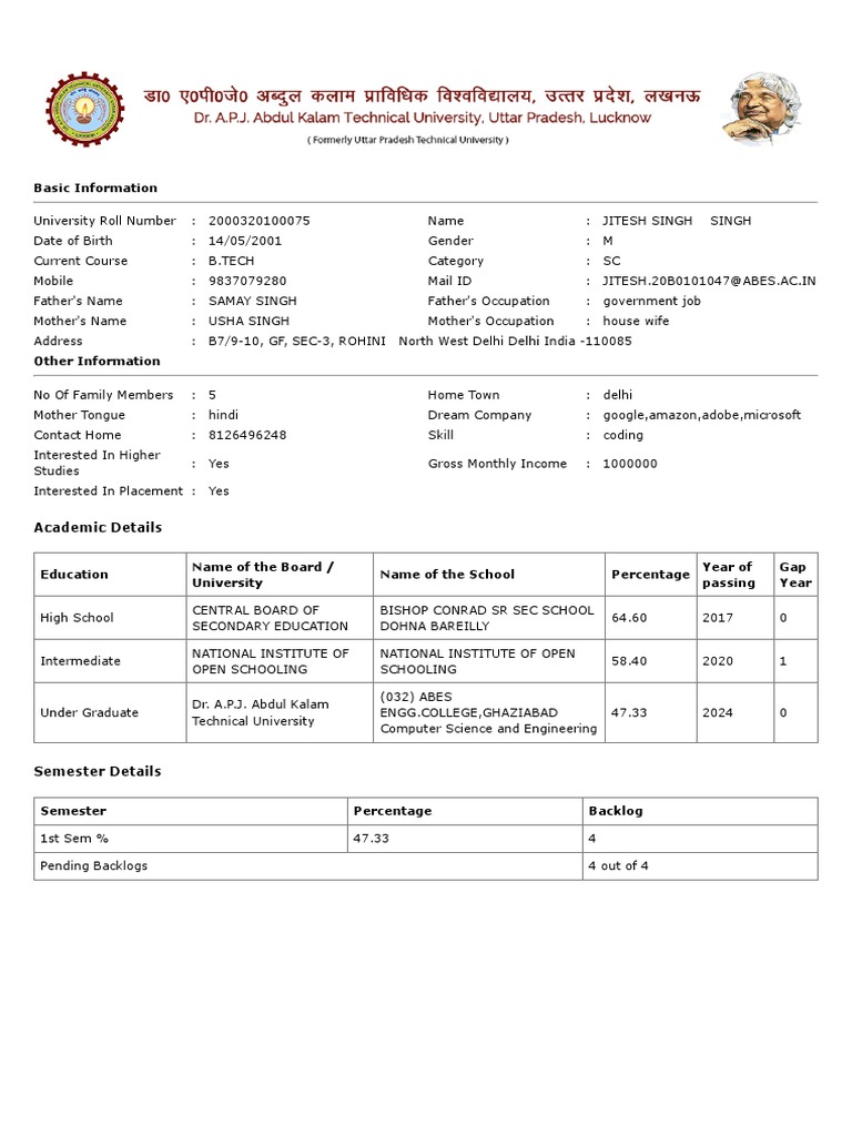 Basic Information: Academic Details | PDF