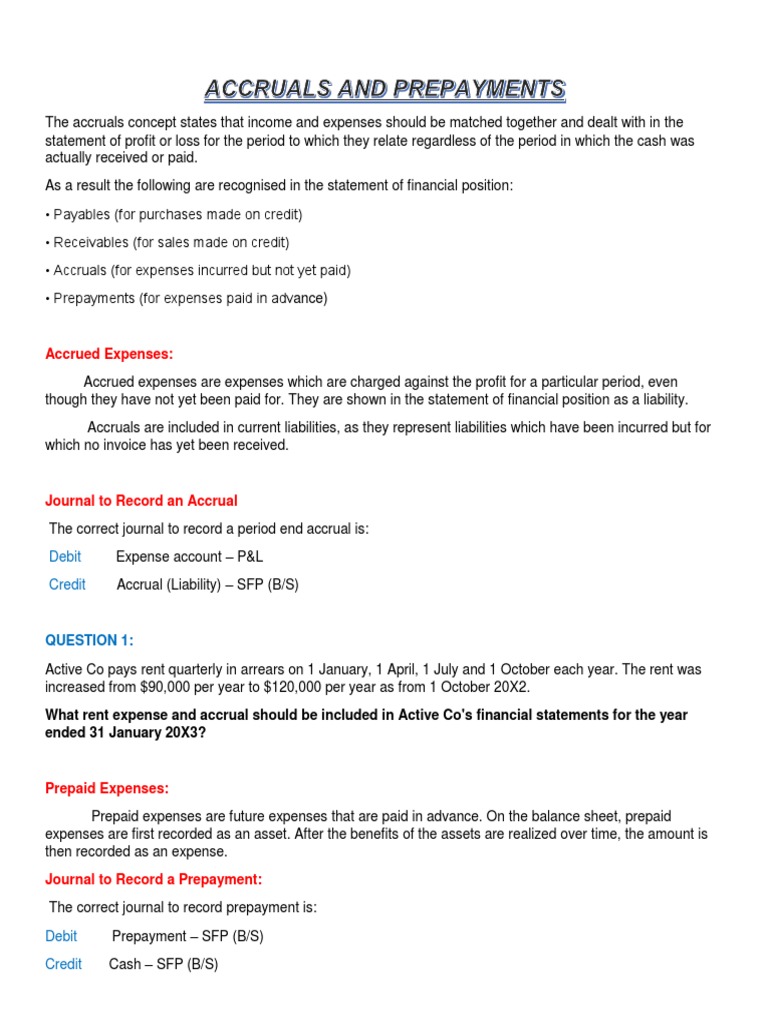 Accruals and Prepayments | PDF | Deferral | Accrual