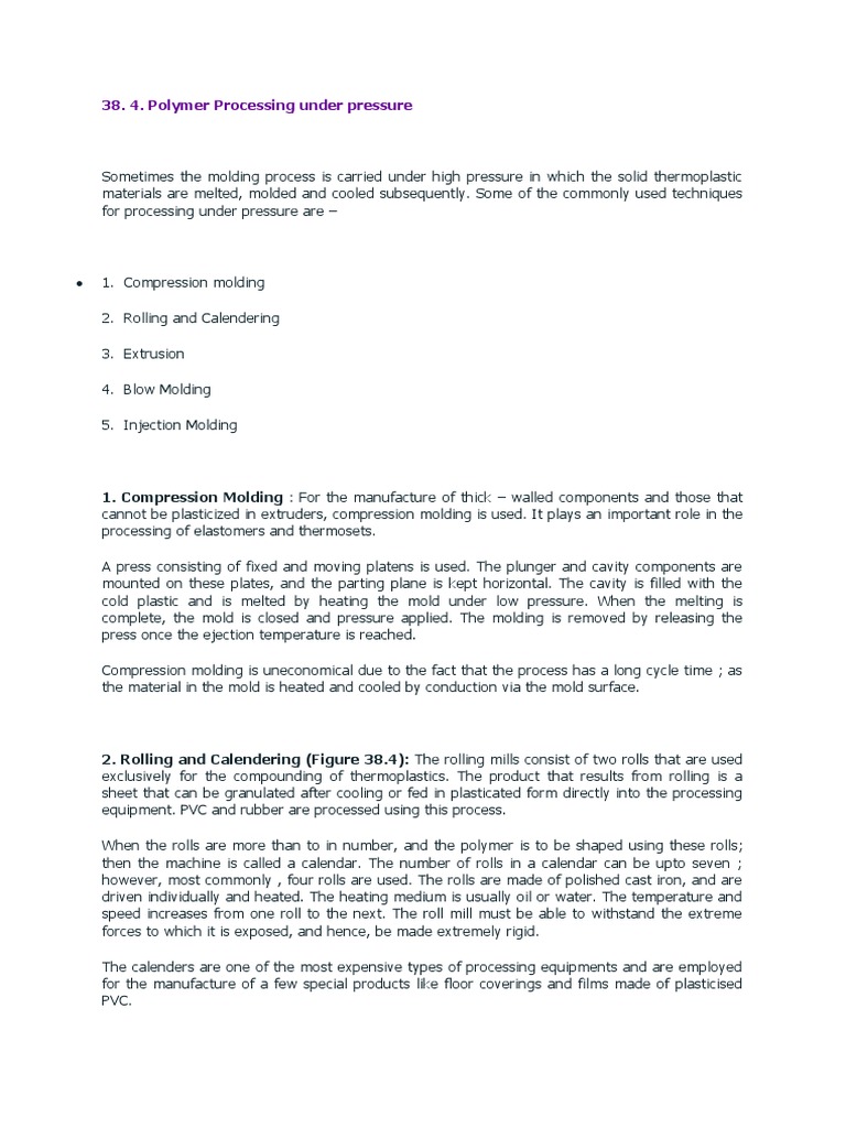 Plastic Manufacturing Processes | PDF | Extrusion | Plastic