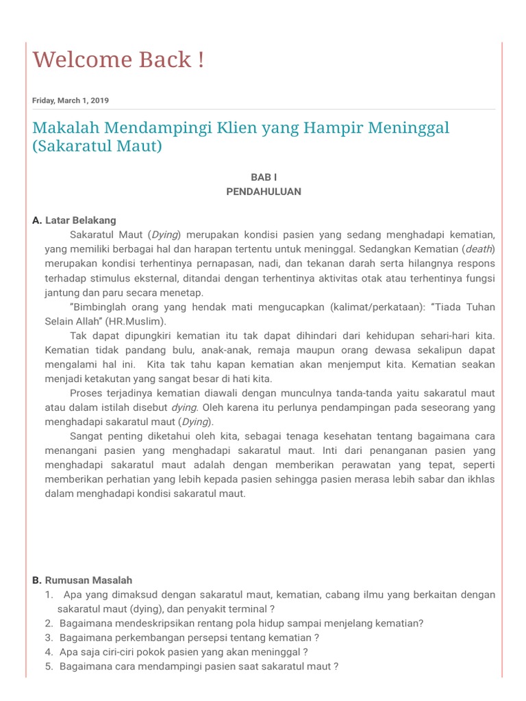 Panduan Mendampingi Pasien Sakaratul Maut | PDF | Pengembangan Diri