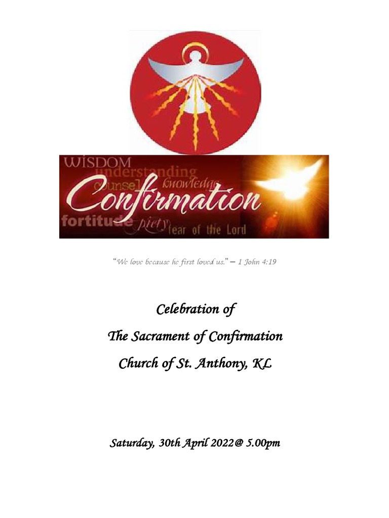 Confirmation Ceremony Program Guide | PDF | Glory (Religion) | Prayer