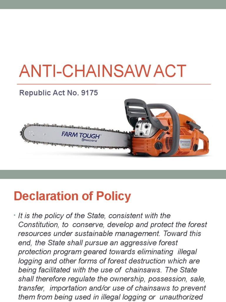 Anti Chainsaw Act | PDF | Deforestation | Justice