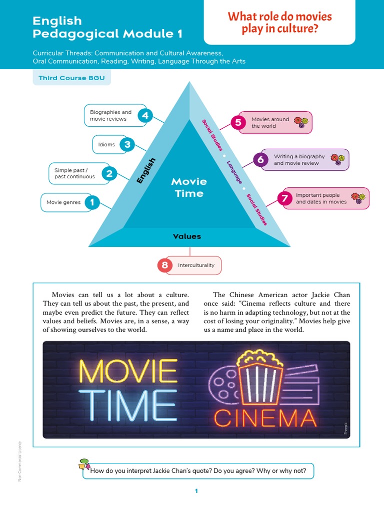English Pedagogical Module 1: Movie Time | PDF