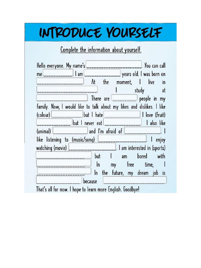 Introduce Yourself | PDF