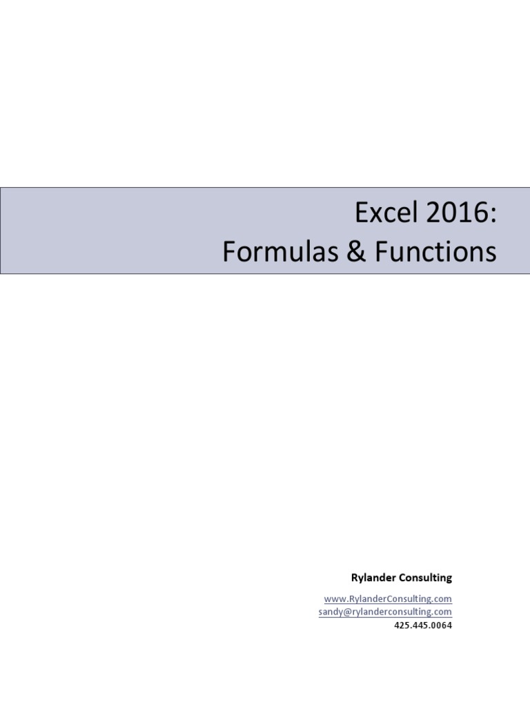 Excel Formulas & Functions | PDF | Microsoft Excel | Software Engineering