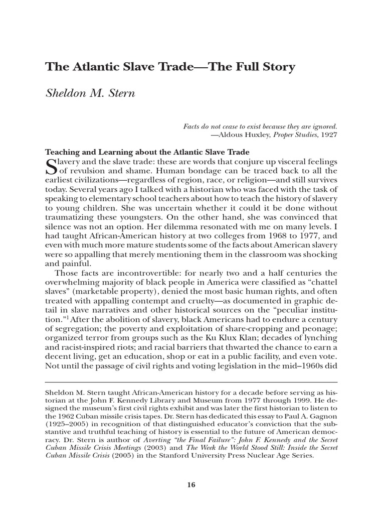 The Full Story of The Atlantic Slave Trade | PDF | Atlantic Slave Trade ...
