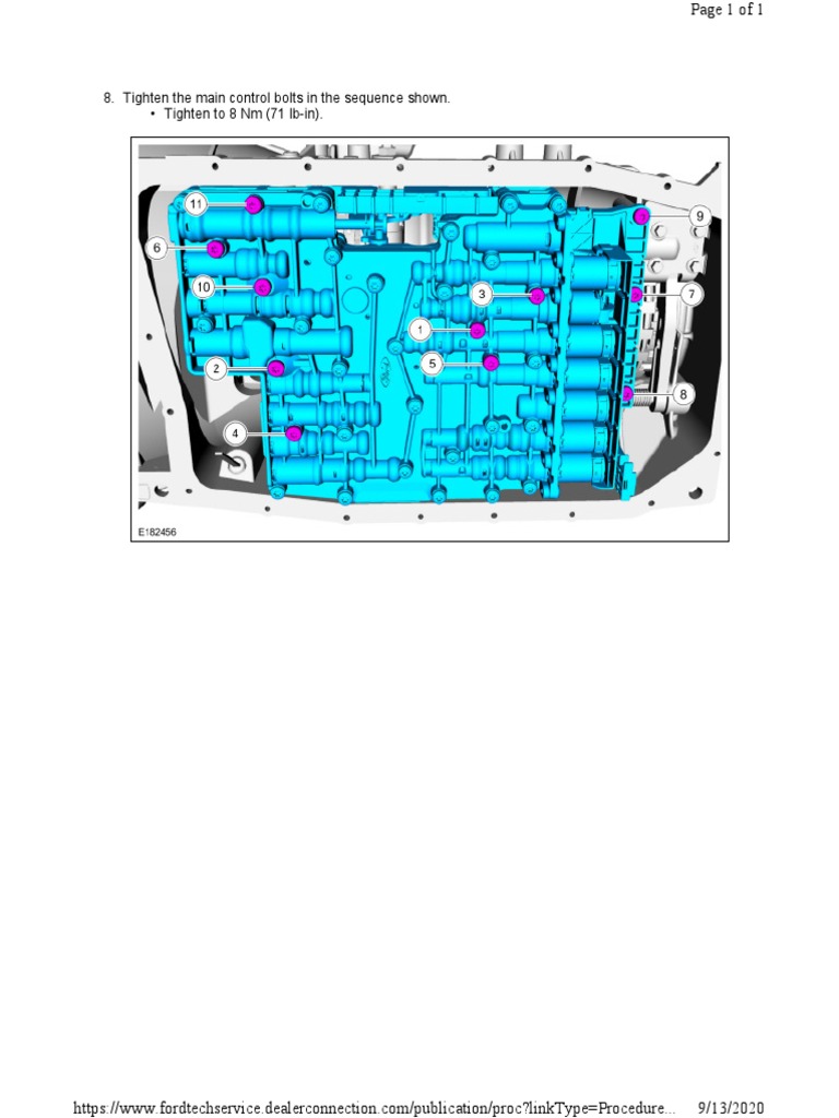6R80 Transmission Valve Body Bolt Torque Sequence | PDF