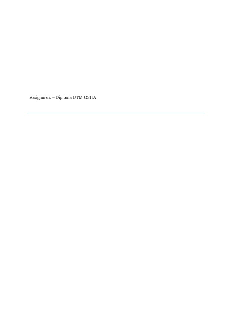 Utm Osho Assignment - Edited111 | PDF | Occupational Safety And Health ...