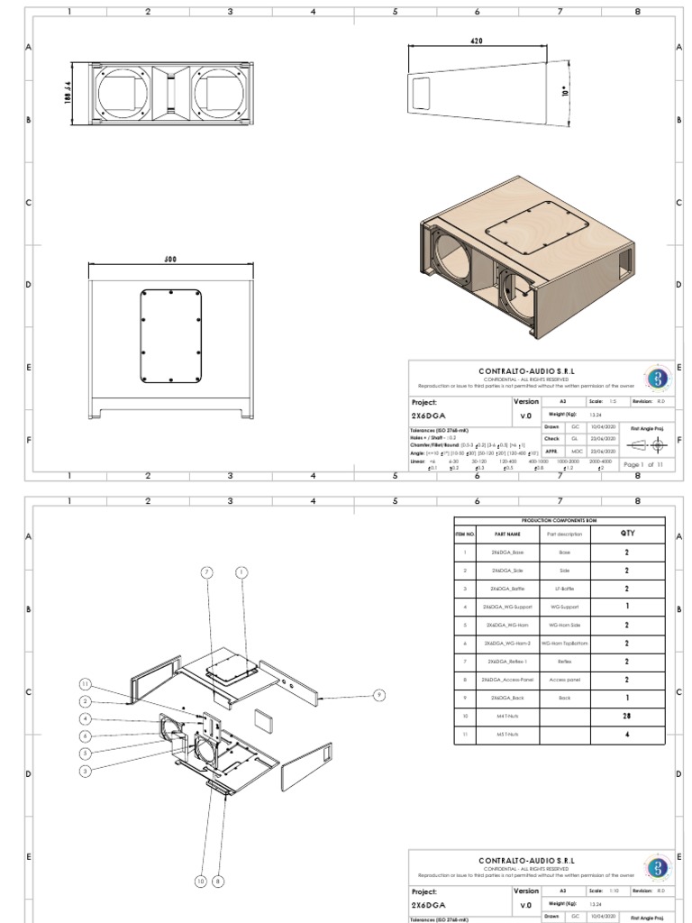 Line Array Projeto | PDF | Woodworking | Metalworking