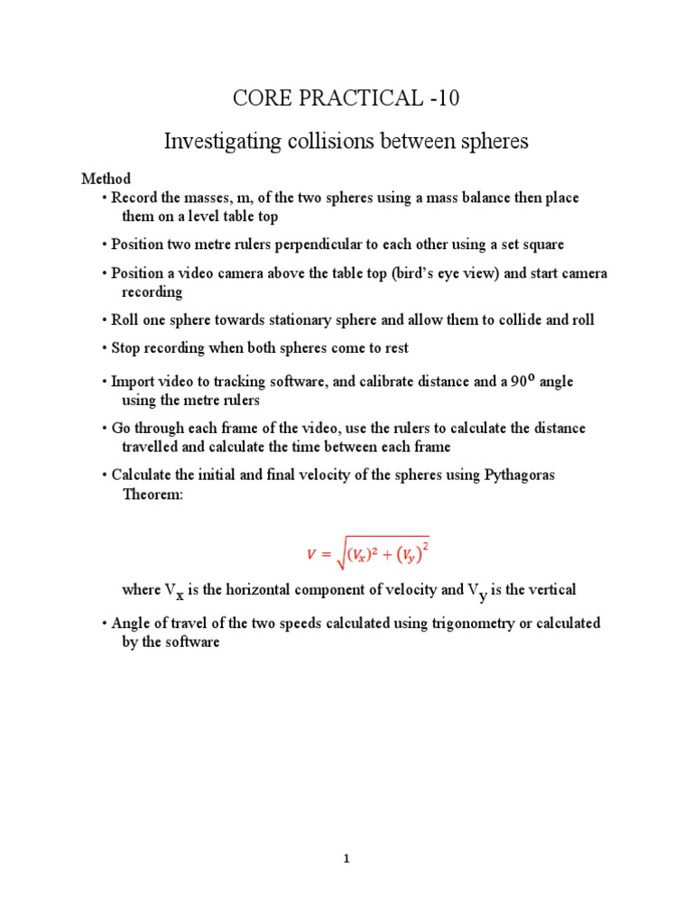 CORE PRACTICAL - 10 Investigating Collisions | PDF
