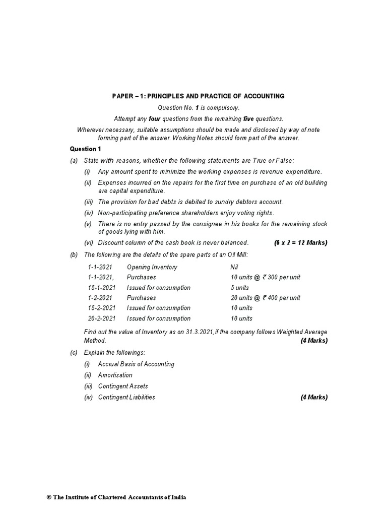 Paper 1 | PDF | Expense | Debits And Credits