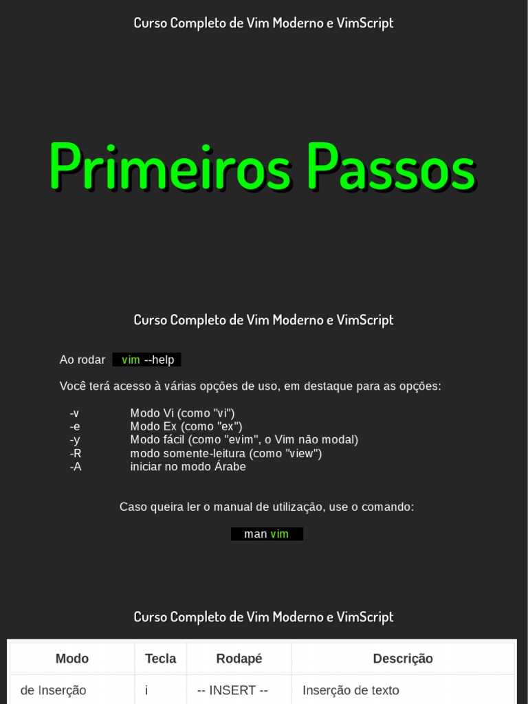 Curso de Vim e VimScript: Guia Completo | PDF | Computadores