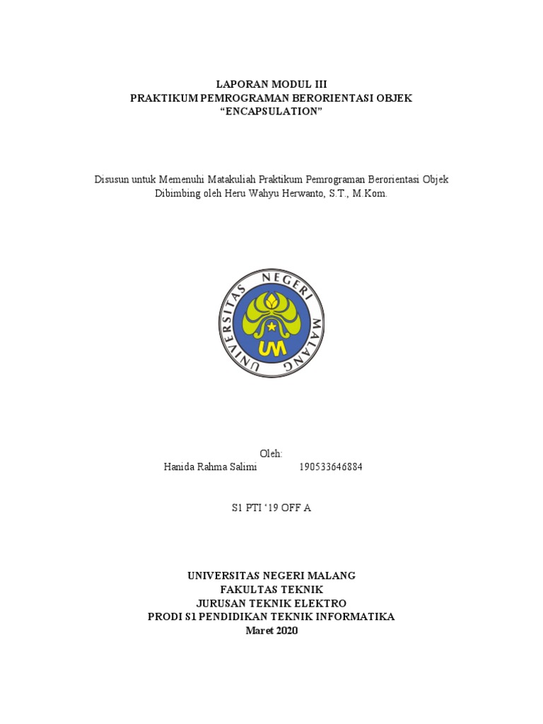 Praktikum Encapsulation dalam OOP Java | PDF