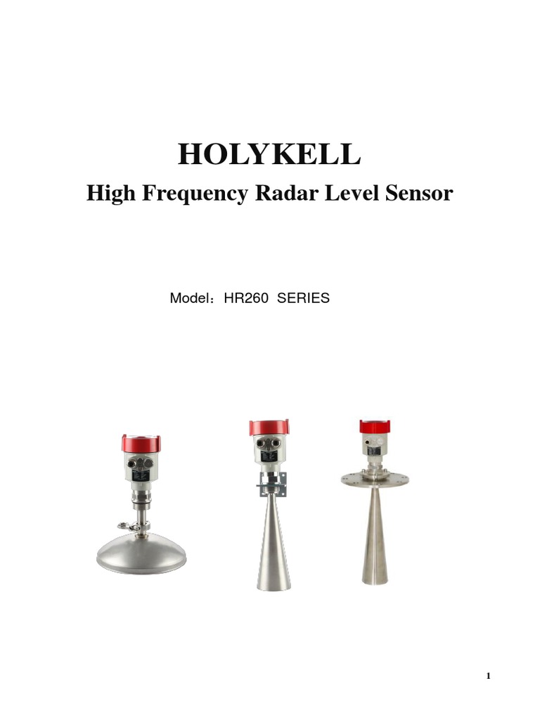 HR260 Series High Frequency Radar Level Gauge Instructions-Holykell ...